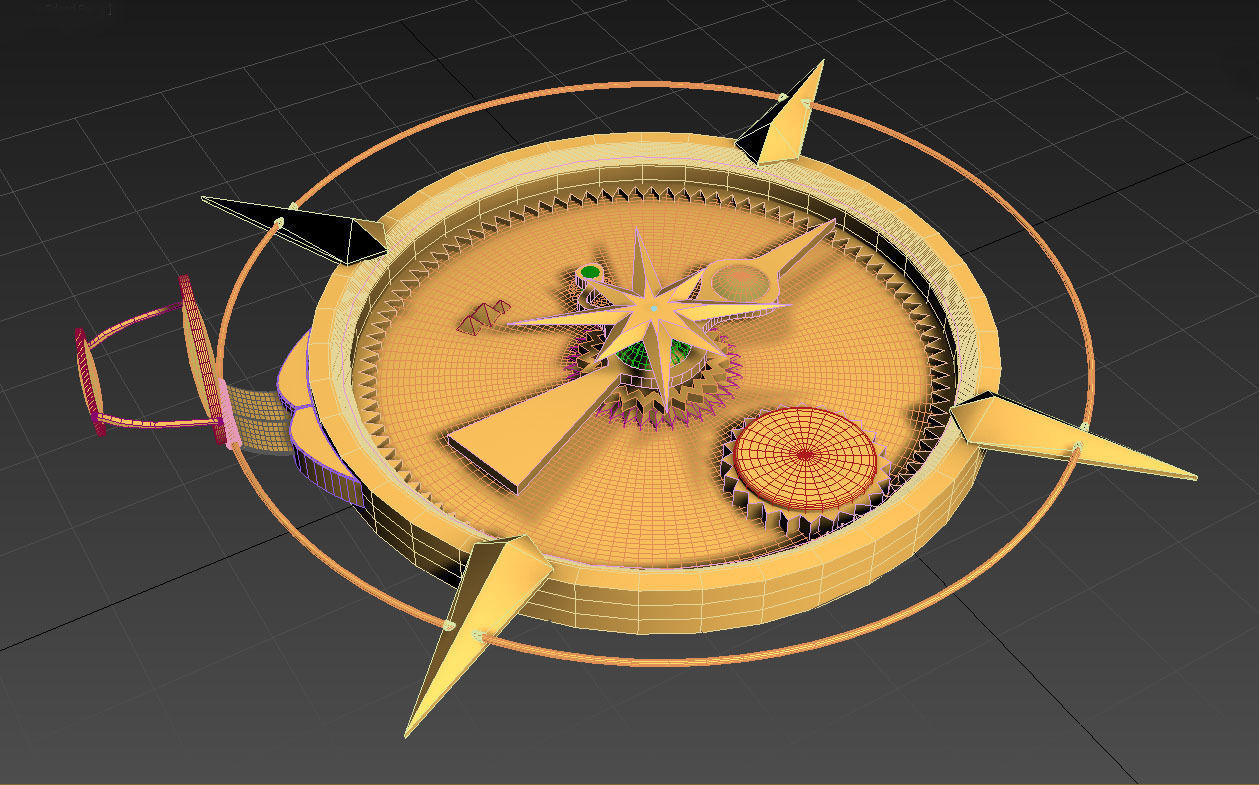 3D model Ancient Golden Compass VR / AR / low-poly | CGTrader