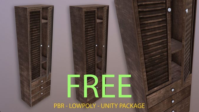 Rustic Wardrobe - Unity Ready free VR / AR / low-poly 3D model | CGTrader