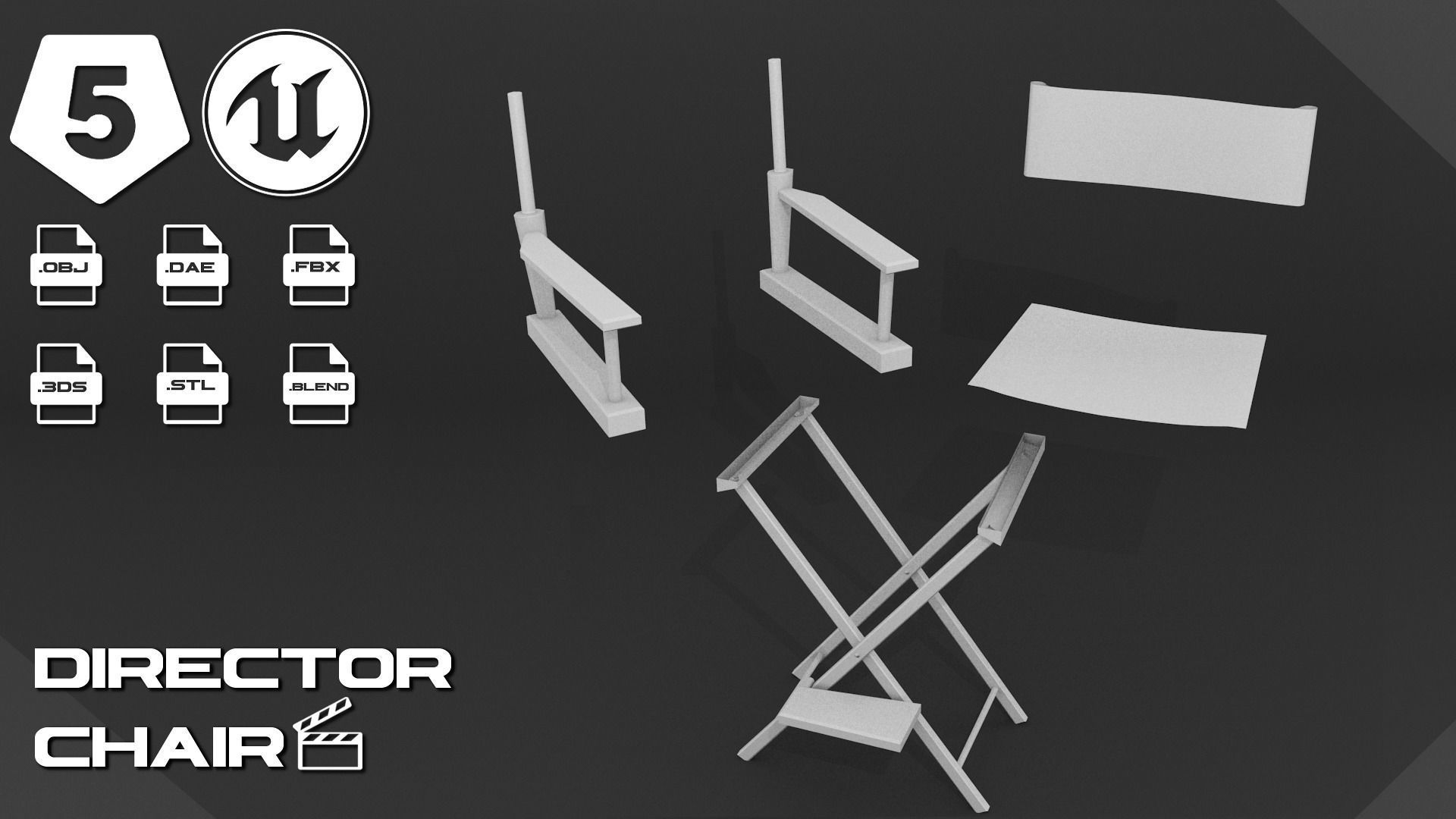 Director Chair free 3D model | CGTrader