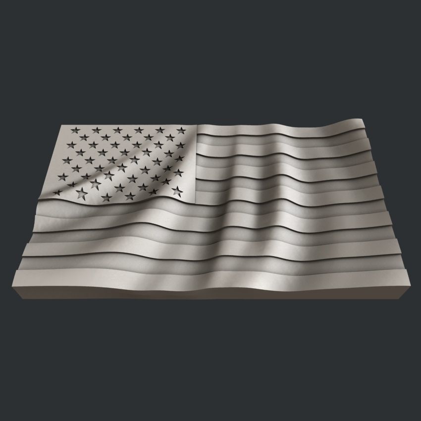 3d STL models for CNC set flags USA 3D model | CGTrader