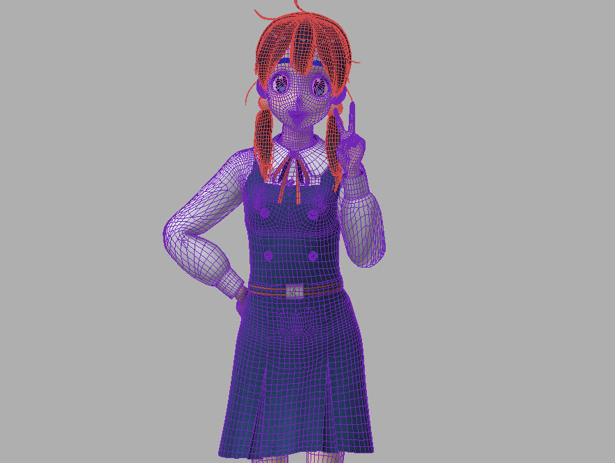 Tamako Kitashirakawa anime girl pose 01 3D model | CGTrader