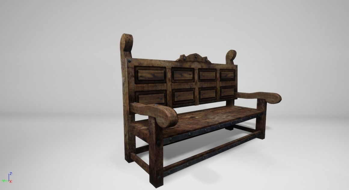 3D model medieval wooden bench UE4 VR / AR / low-poly | CGTrader