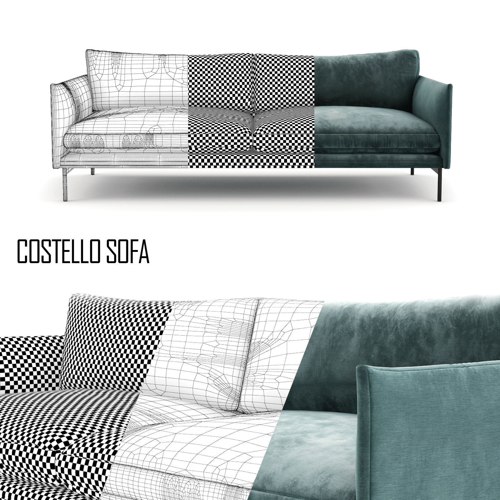 Homeline Costello sofa 3D model | CGTrader