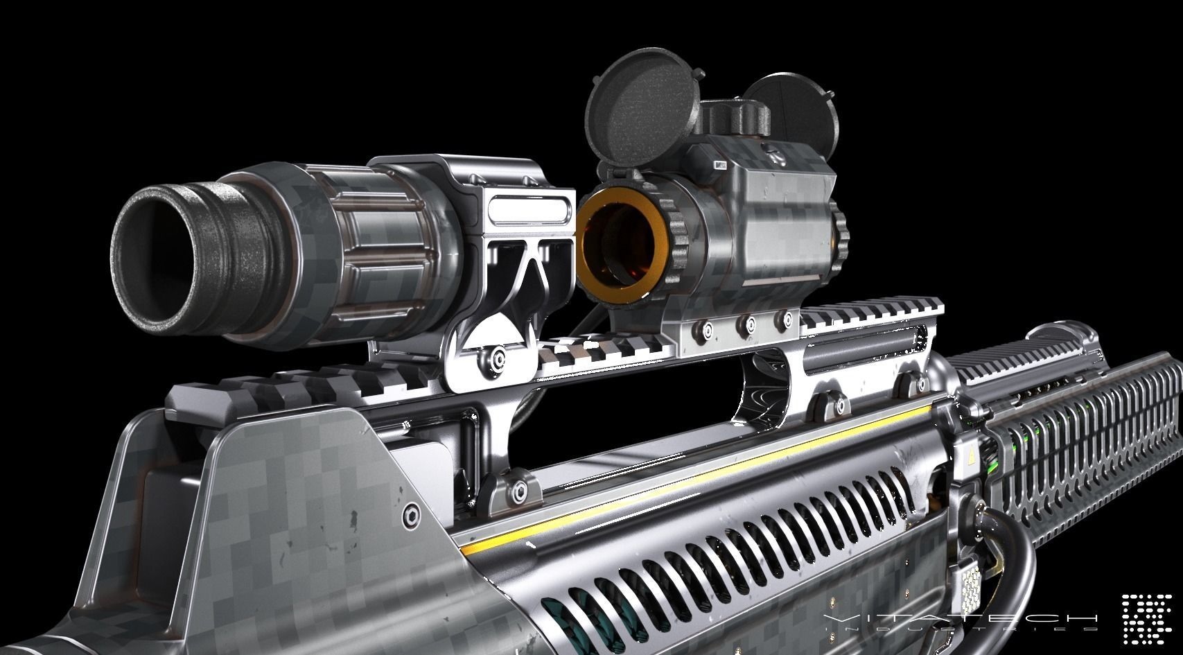 Sci-fi concept Laser Rifle free 3D model | CGTrader