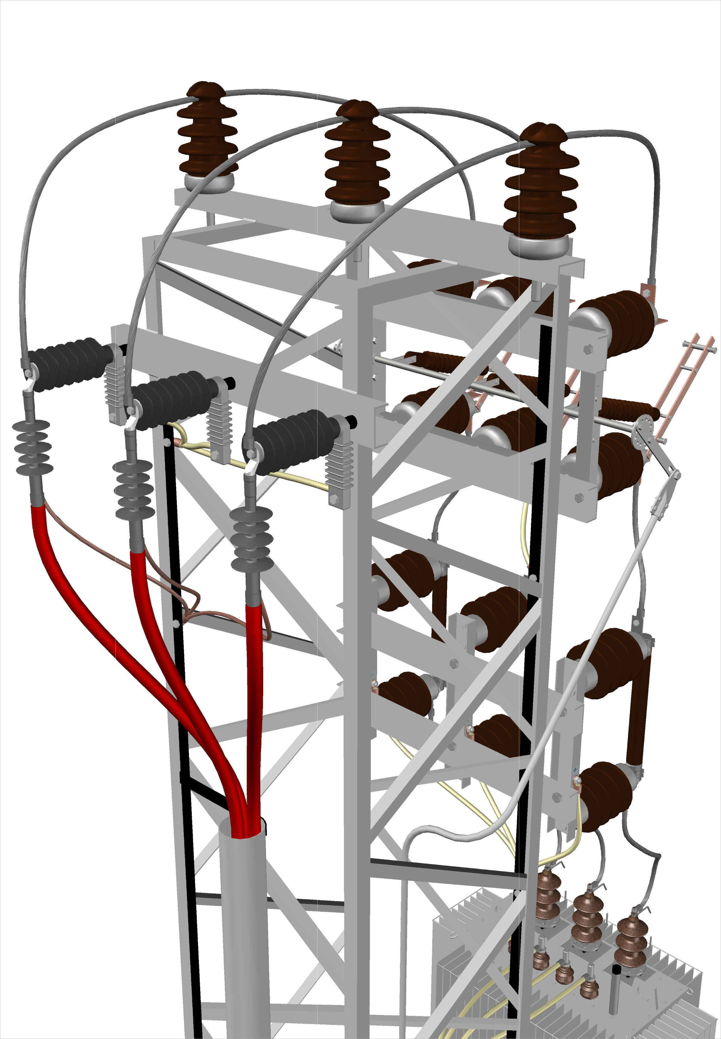 Cable Feeded Tower Transformer Station free 3D model | CGTrader