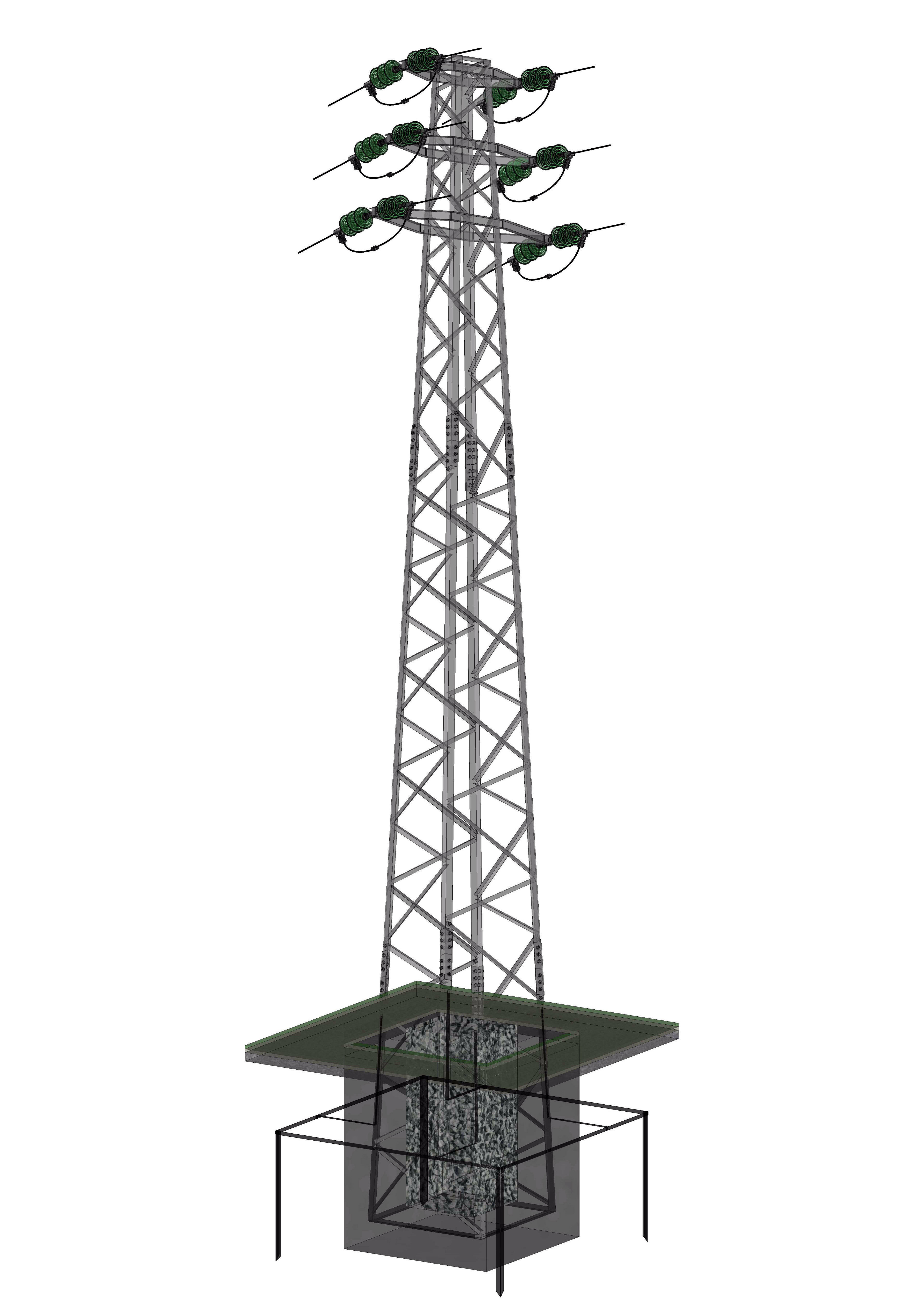 Voltage overhead power line tower 952 D average 900 mm free 3D model ...
