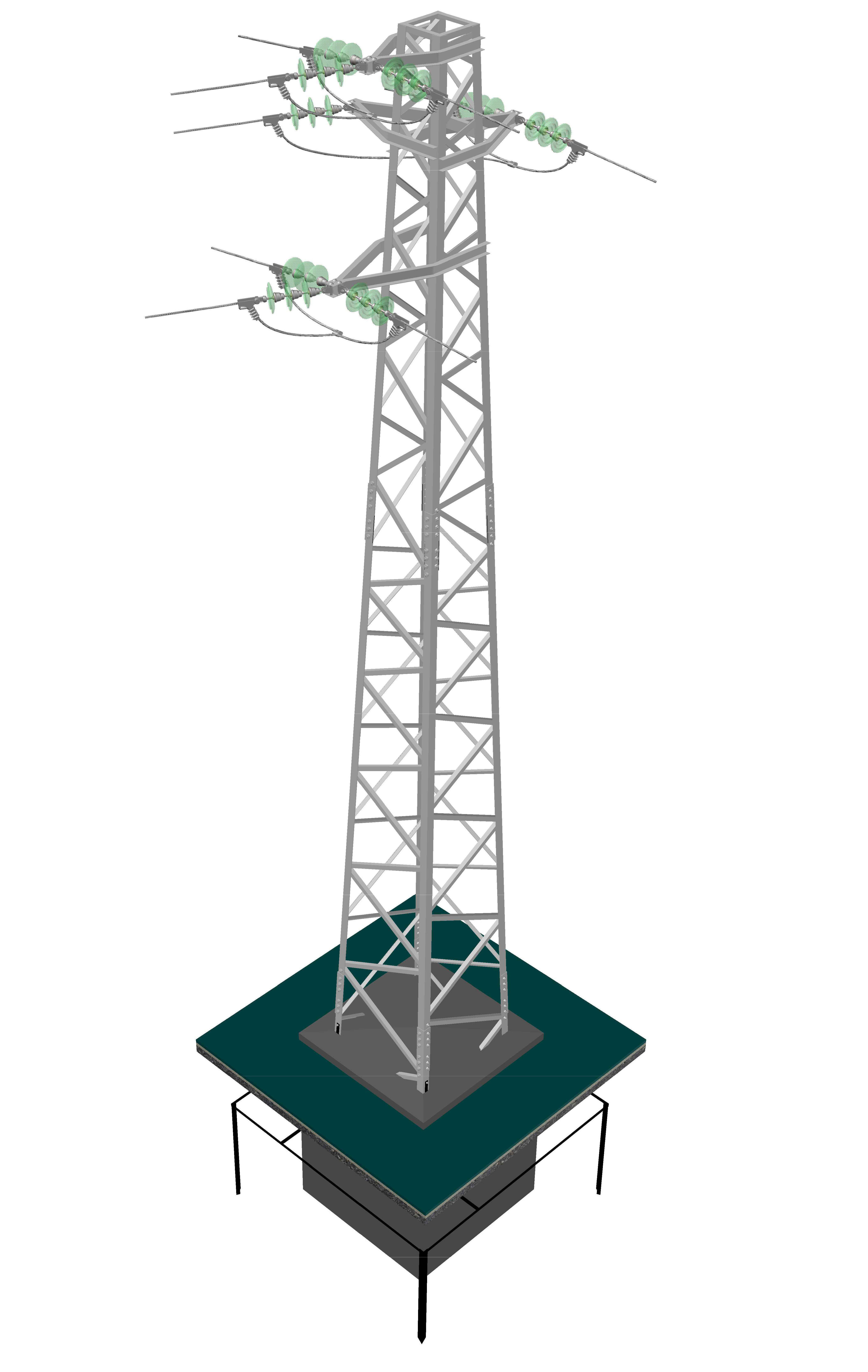 Voltage overhead power line tower 952 node free 3D model | CGTrader