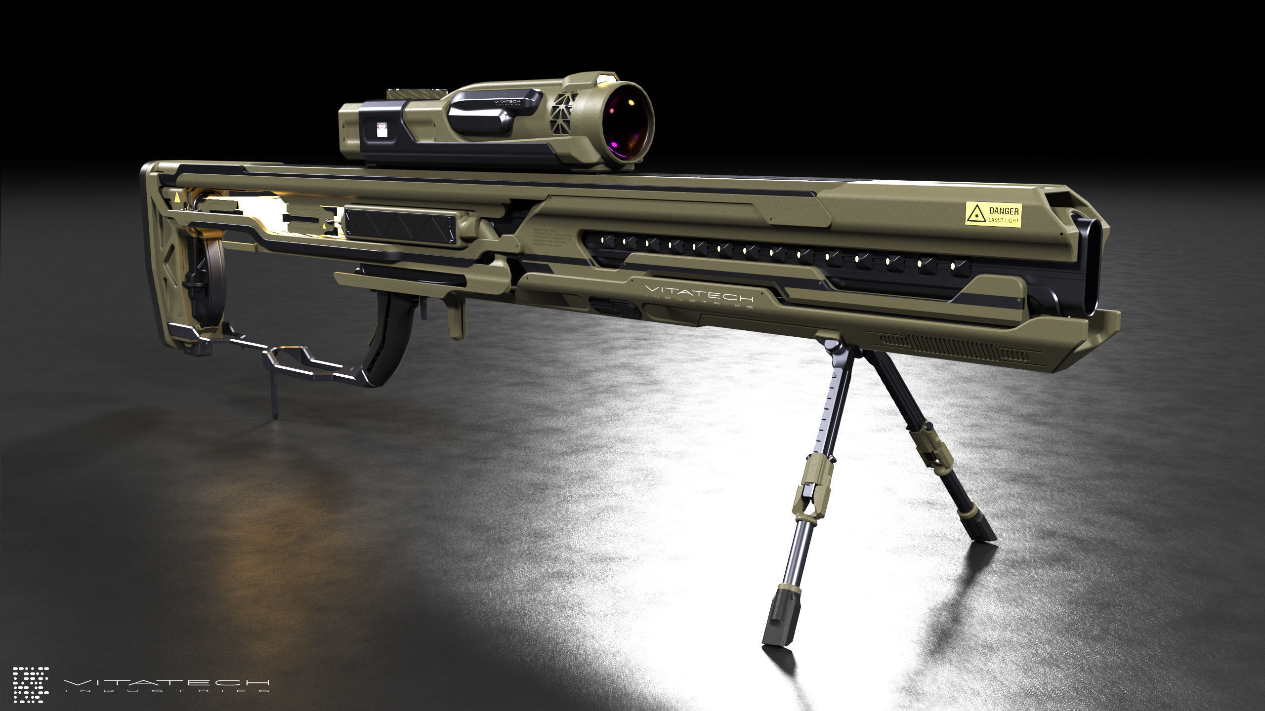 Concept Sci-fi laser rifle free 3D model | CGTrader