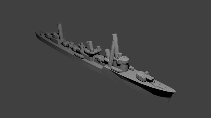 Japanese Akatsuki Class Destroyer Warship 3D model 3D printable | CGTrader