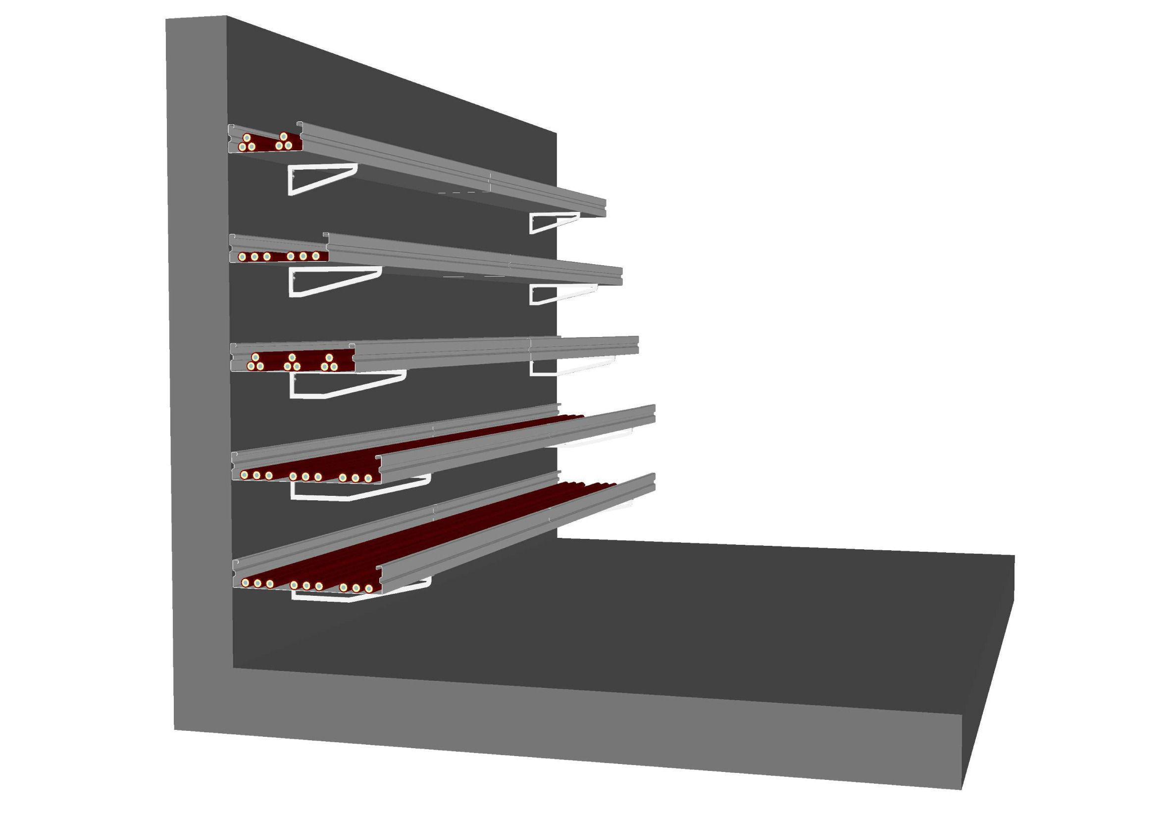 Wall mounted cable trays free 3D model | CGTrader