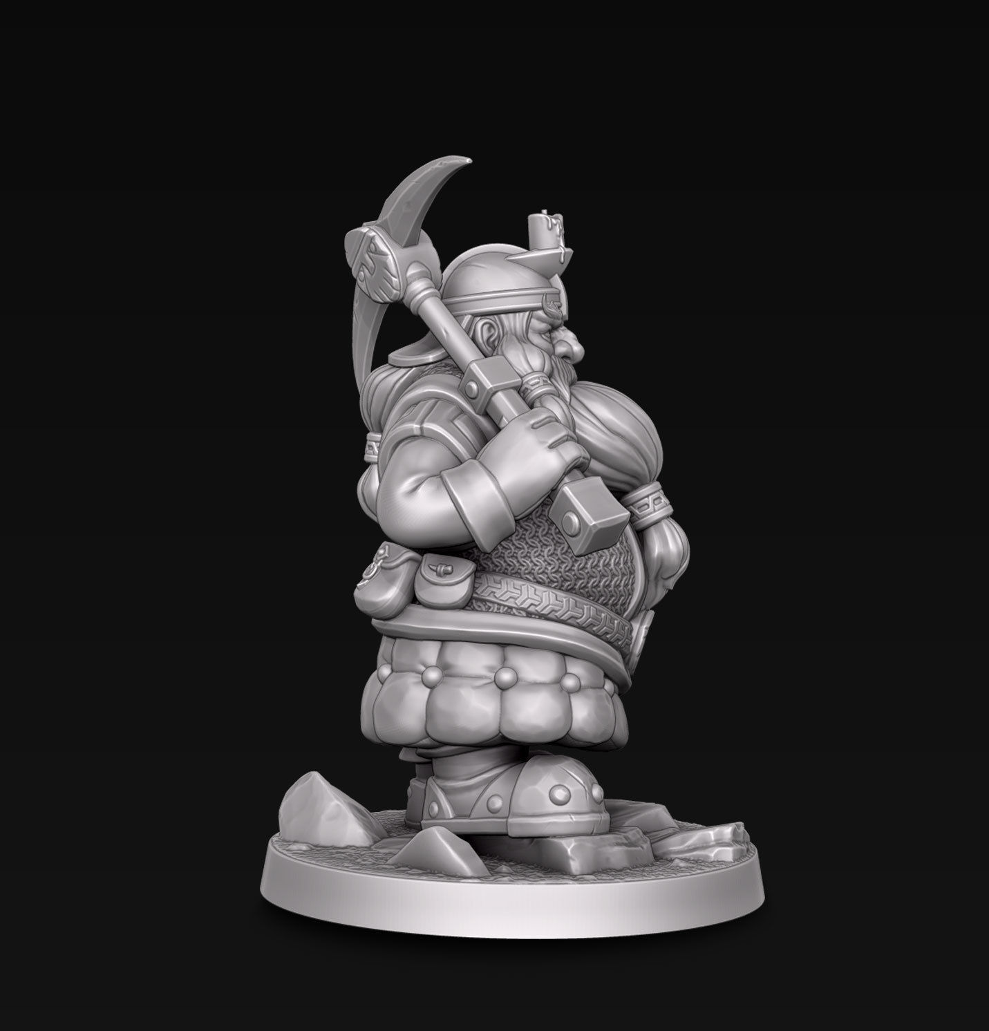 Dwarf miner 3D model 3D printable | CGTrader