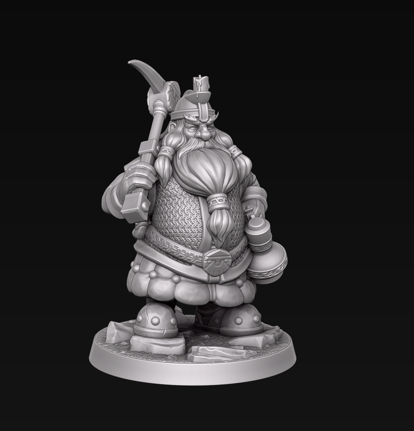 Dwarf miner 3D model 3D printable | CGTrader