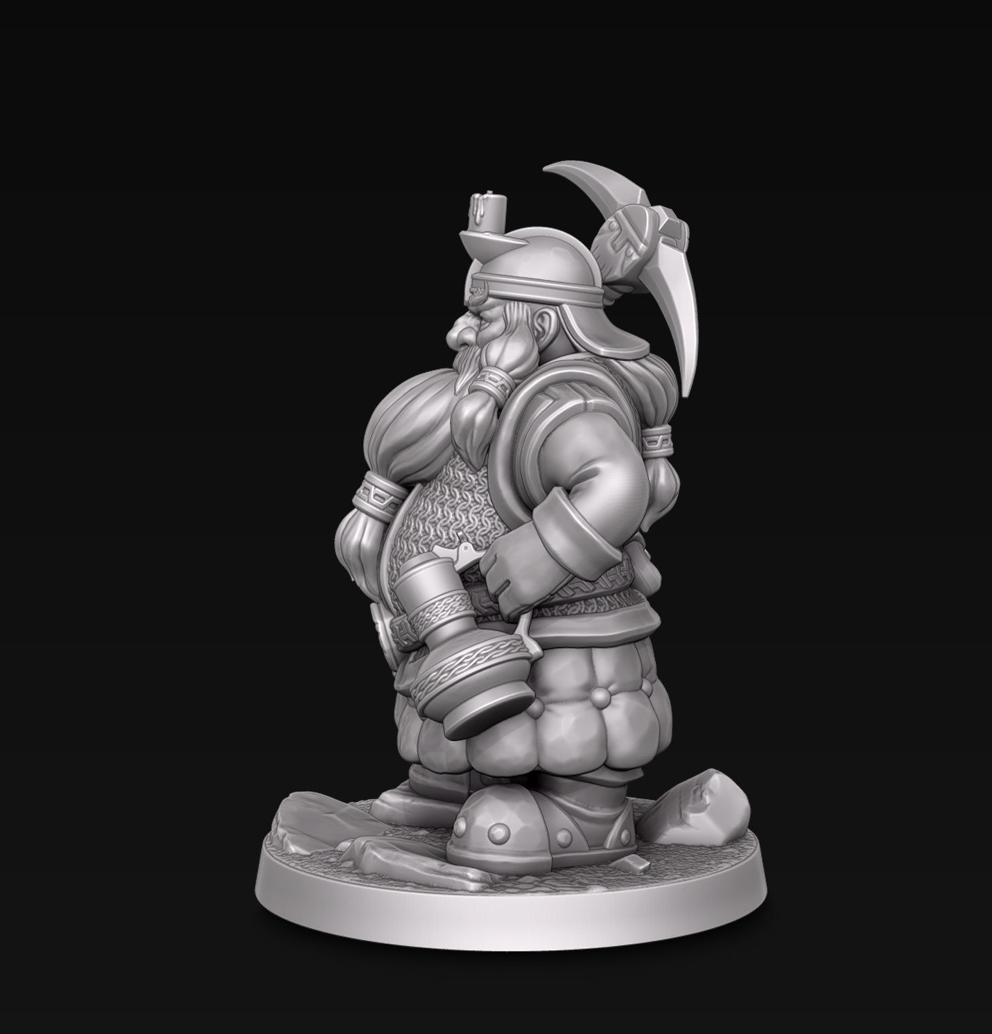 Dwarf miner 3D model 3D printable | CGTrader