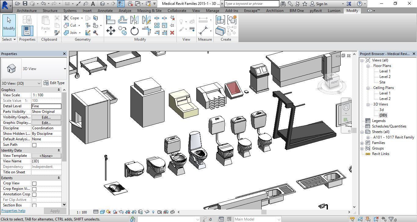 1016 Models for Medical Equipment Revit 2015 3D model | CGTrader