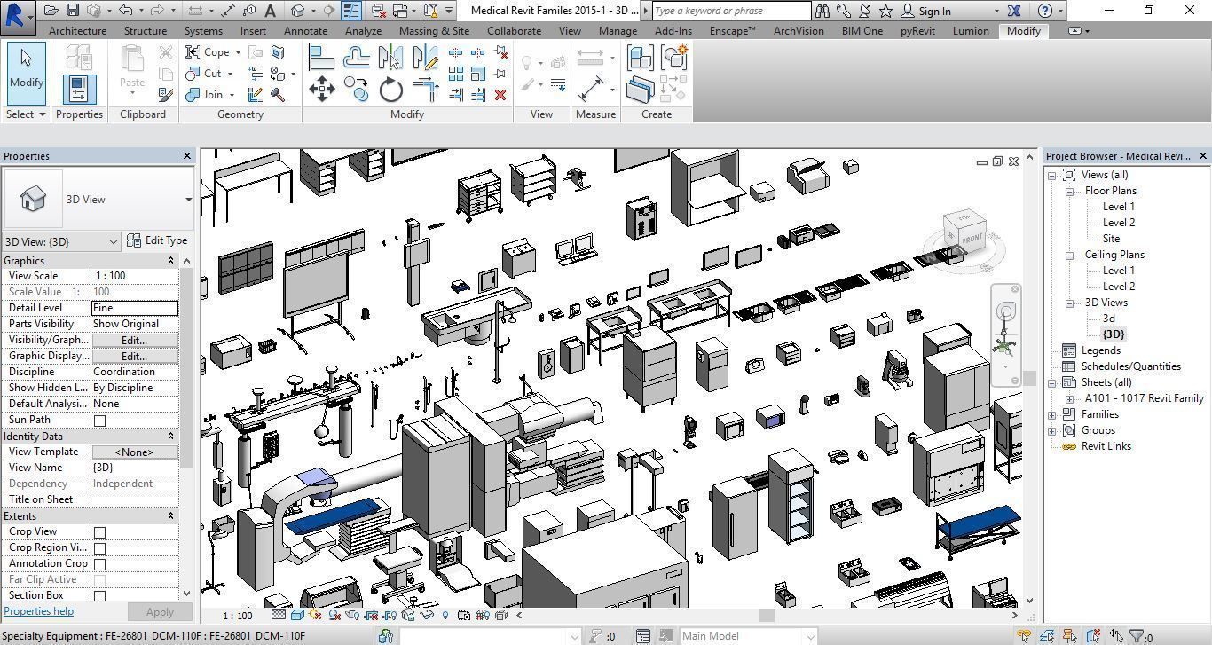 1016 Models for Medical Equipment Revit 2015 3D model | CGTrader