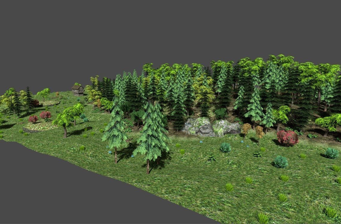 3D model low poly forest landscape VR / AR / low-poly | CGTrader