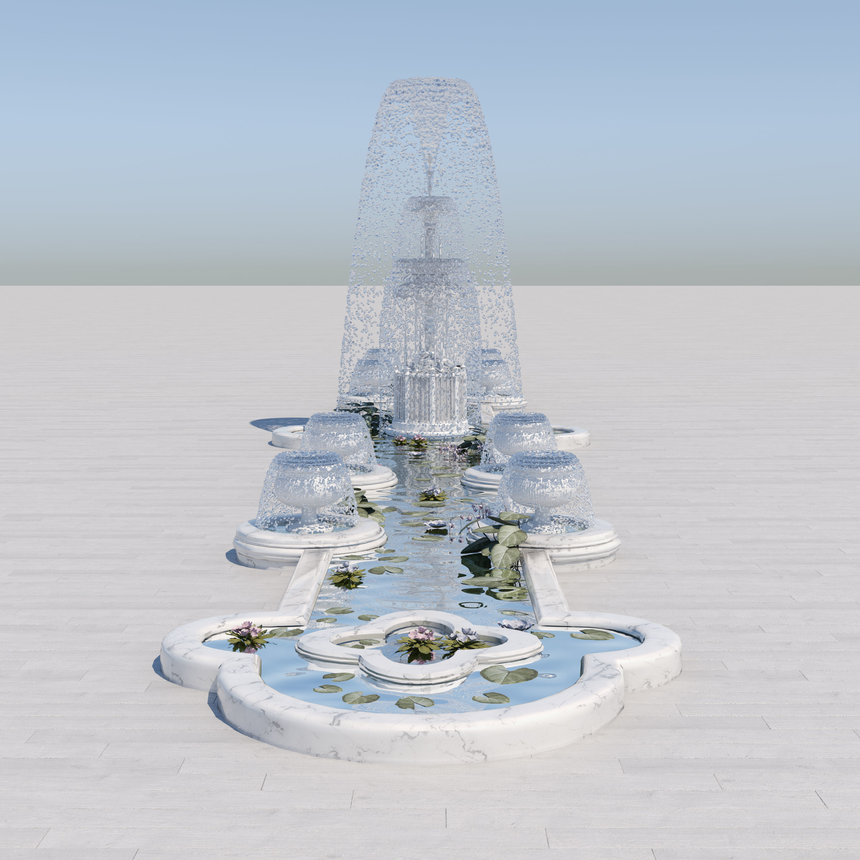 Crystal Fountain 3D model | CGTrader