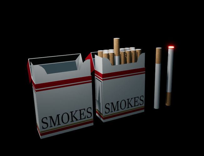 Cigarette and Simple Box free VR / AR / low-poly 3D model | CGTrader