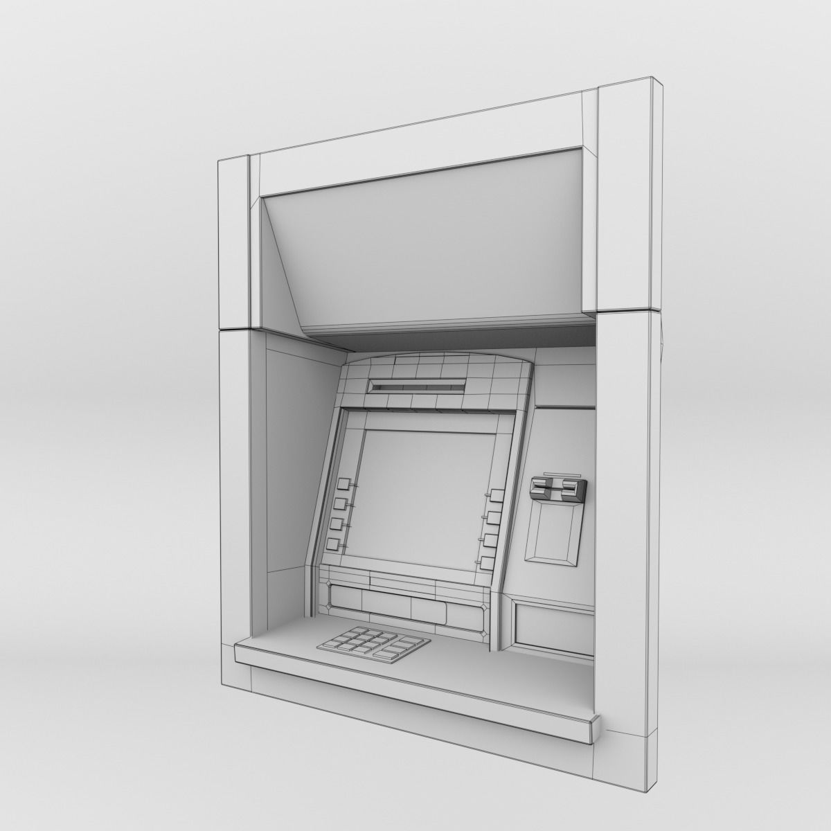 NCR ThroughWall ATM Machine 5887 Blender Cycles 3D model | CGTrader
