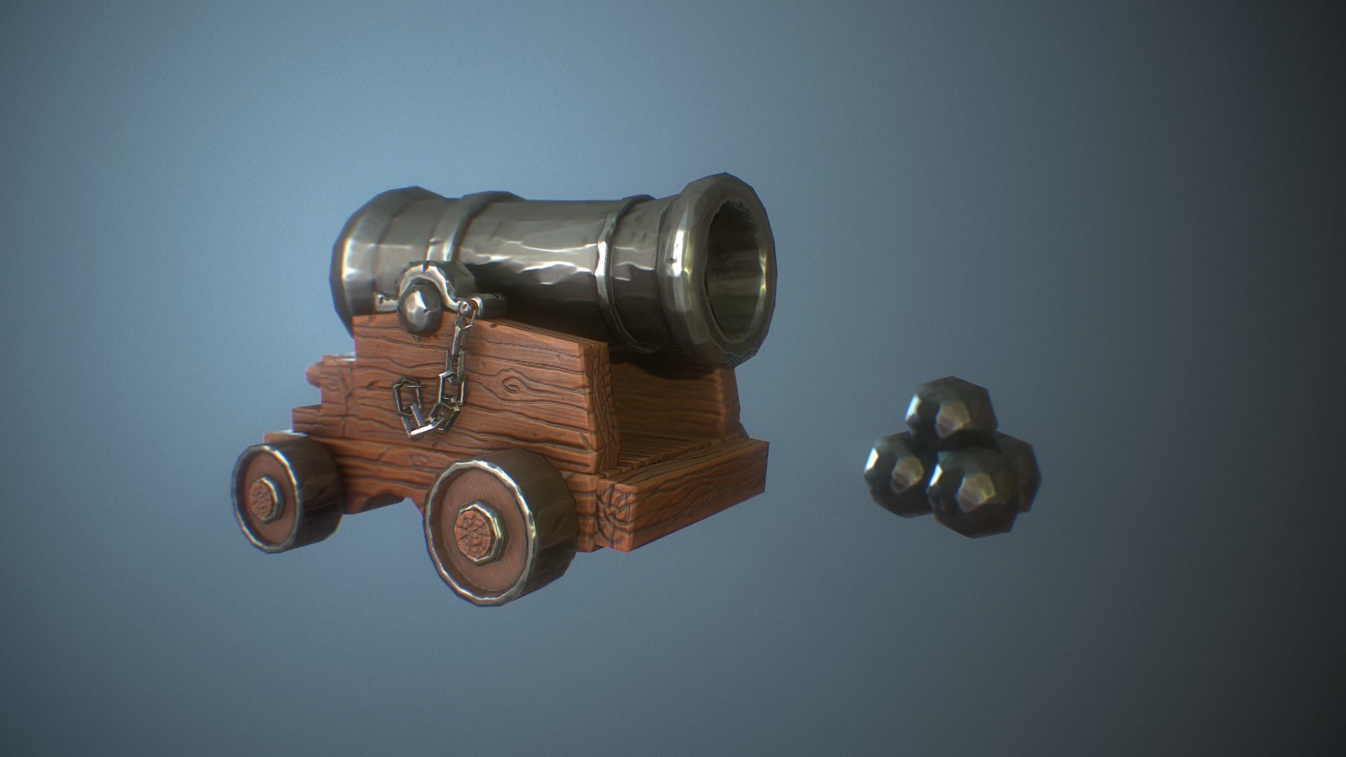 Stylized cannon 3D model low-poly | CGTrader