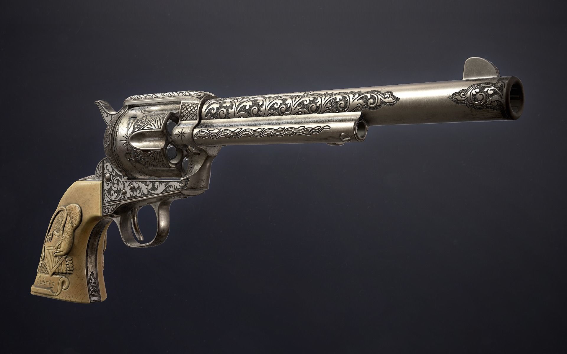 3D model Colt Single Action Army - Peacemaker - Engraved VR / AR / low ...