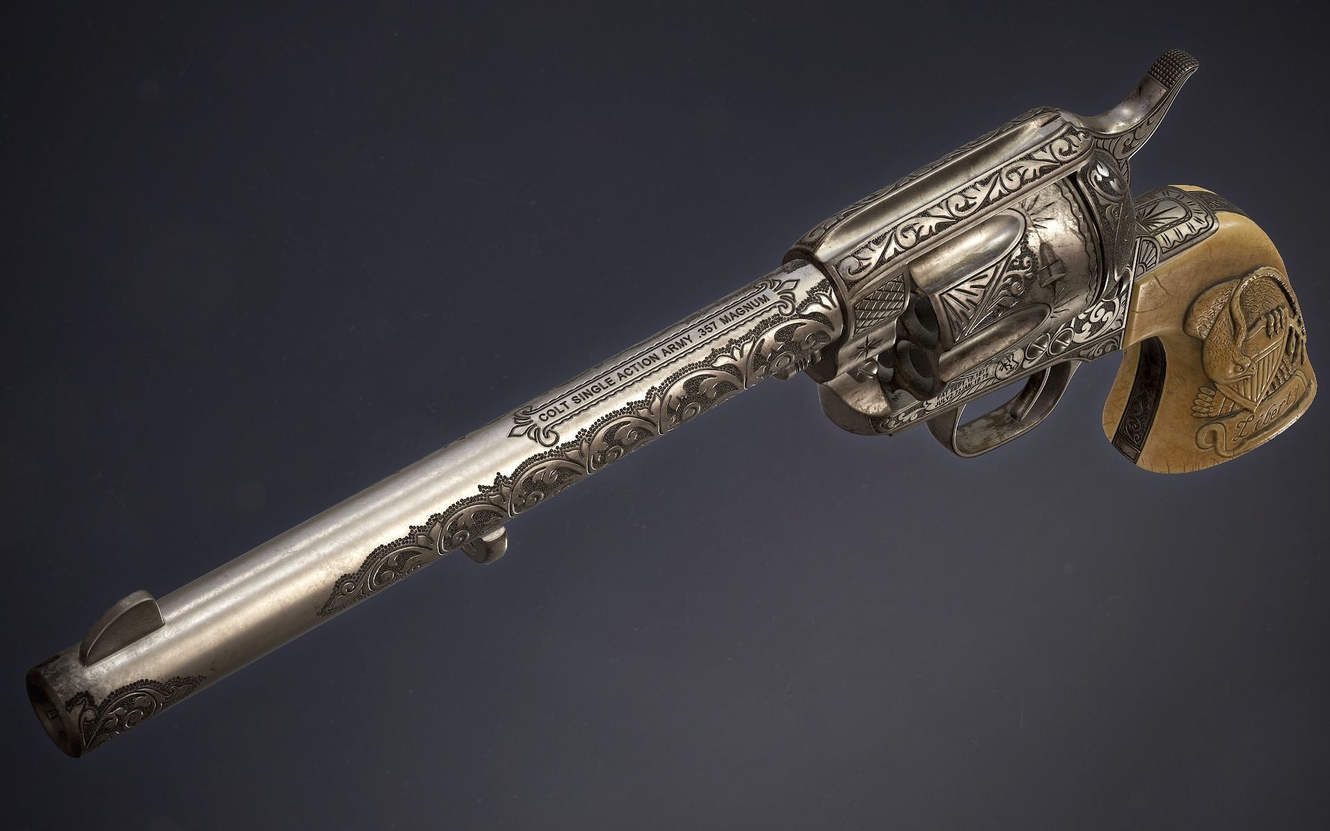 3D model Colt Single Action Army - Peacemaker - Engraved VR / AR / low ...