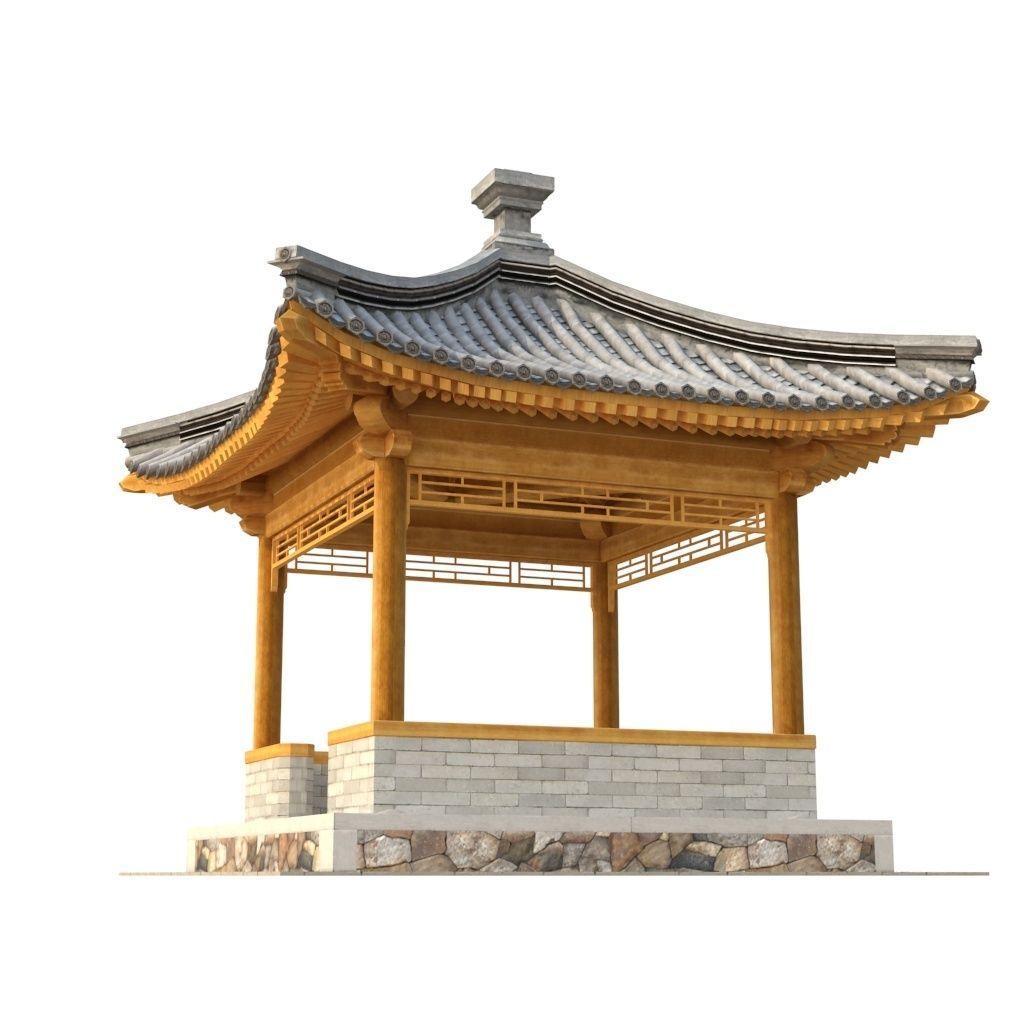 3D model Four corner Pavilion VR / AR / low-poly | CGTrader