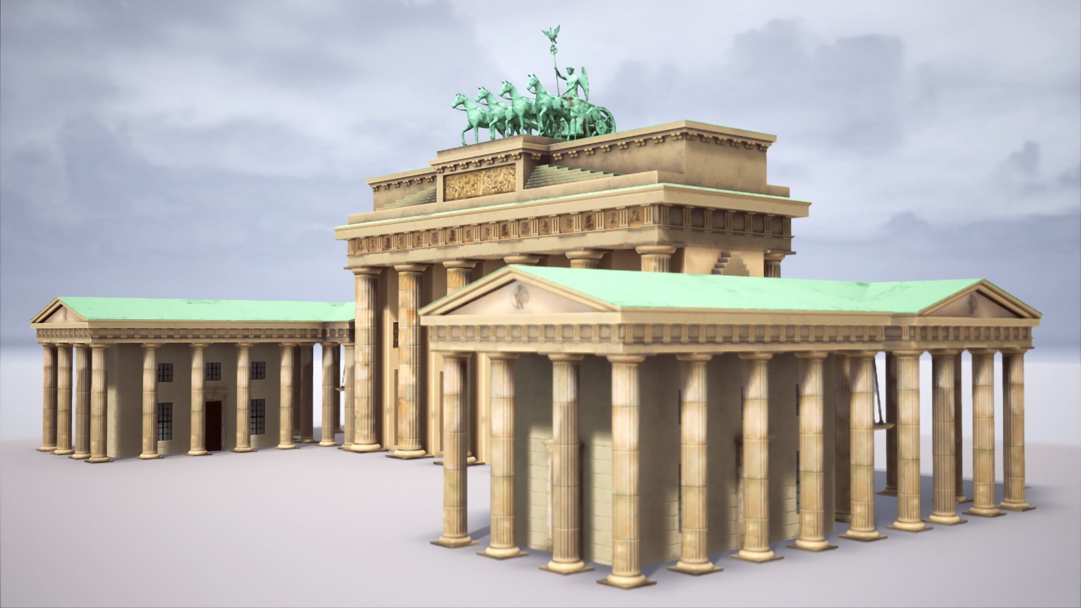 3D model Brandenburg Gate VR / AR / low-poly | CGTrader