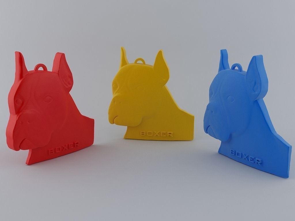 Boxer Keychain 3D model 3D printable | CGTrader