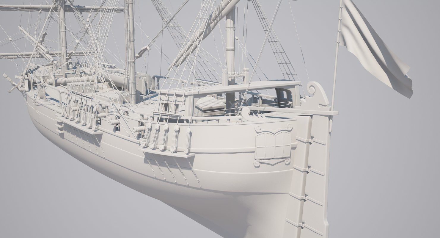 Dutch Galiot 3D model | CGTrader