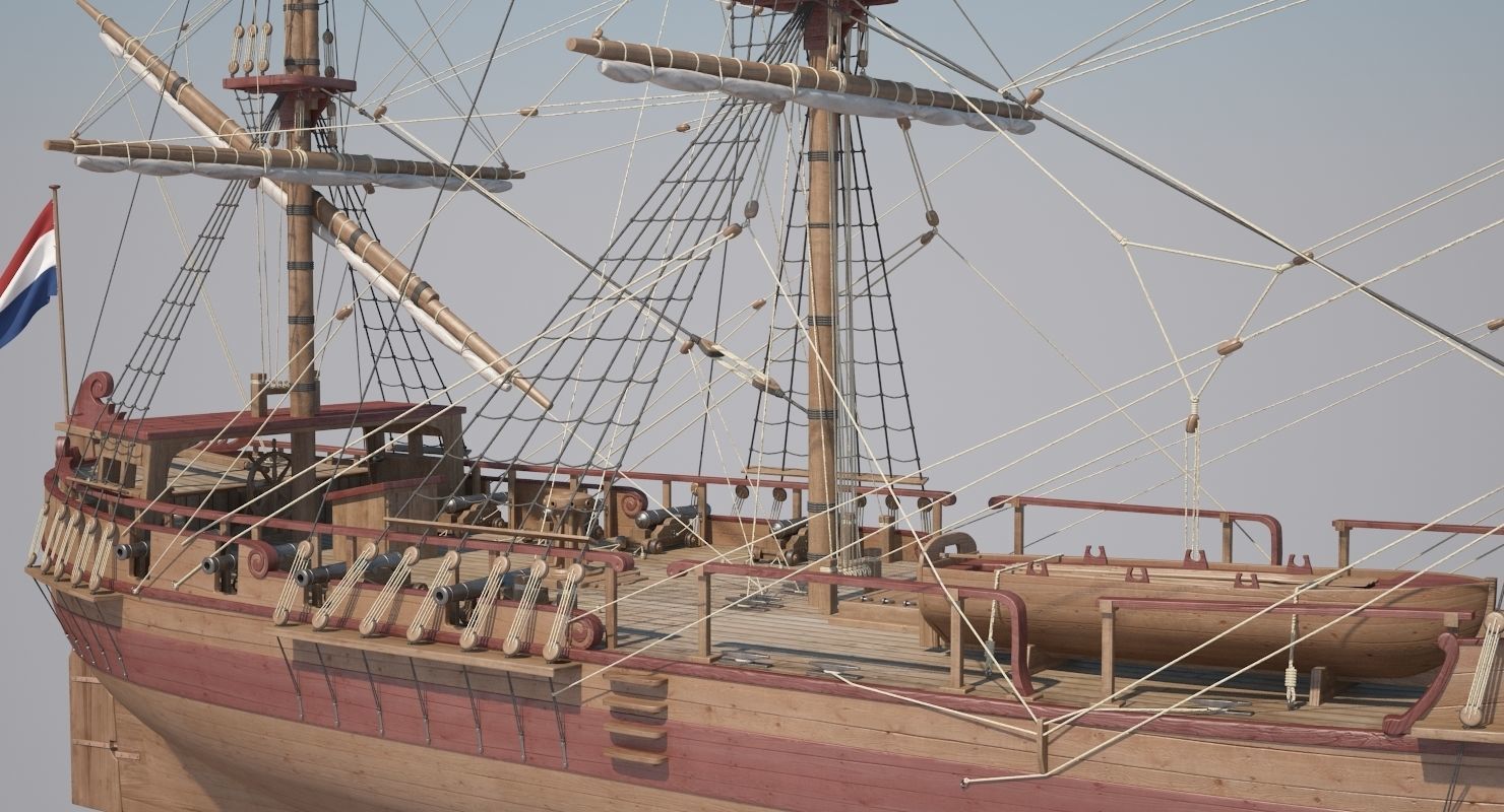 Dutch Galiot 3D model | CGTrader