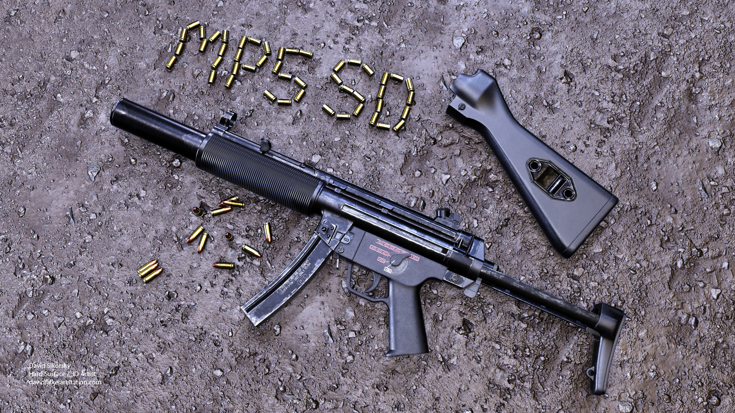 3D model MP5 - MP5K - MP5SD - Textured - Game Ready VR / AR / low-poly ...