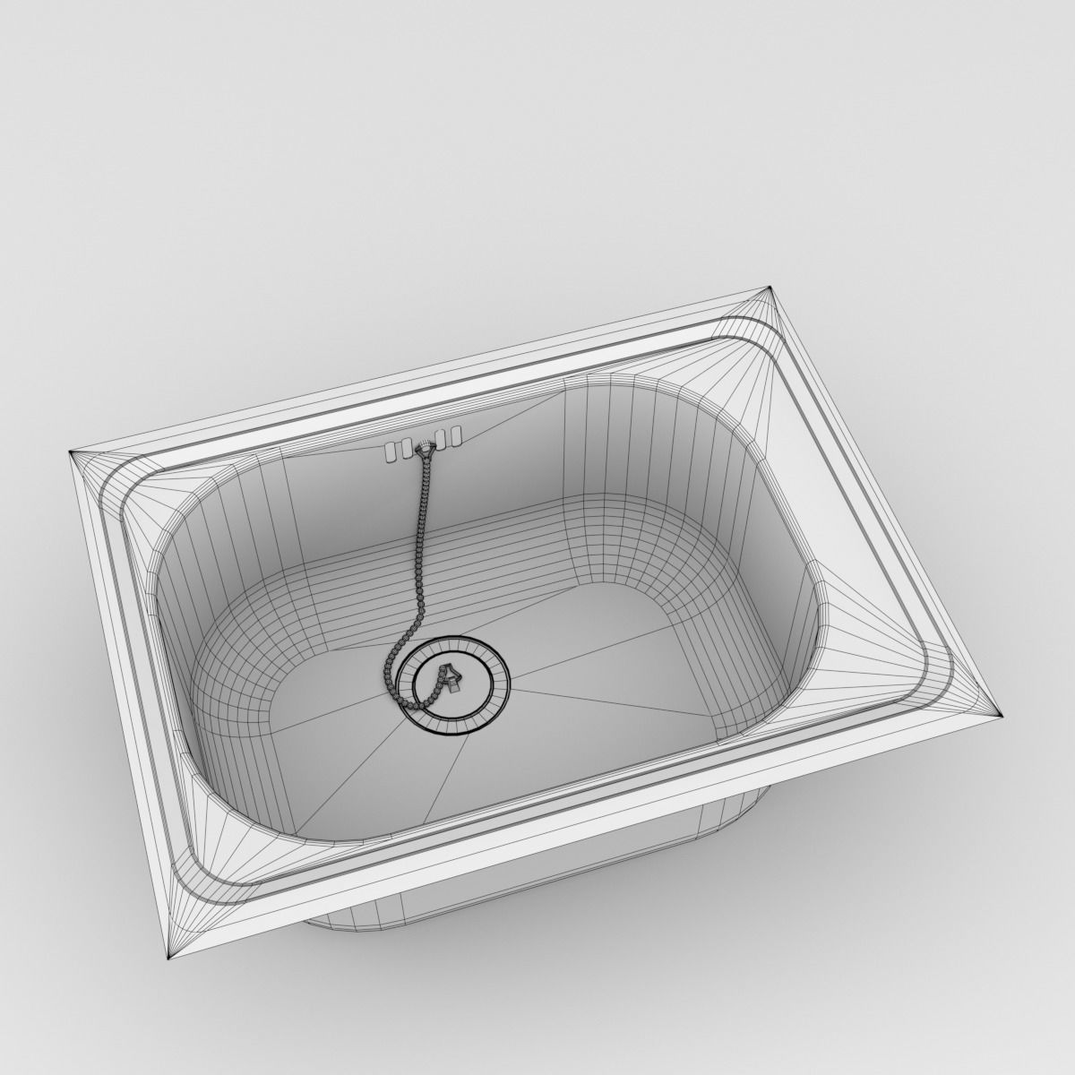 Franke Inset Stainless Steel Wash Trough Sink Blender Cycles 3D model ...