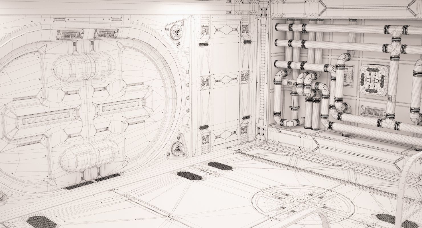 Sci Fi Lab Interior 3D model | CGTrader