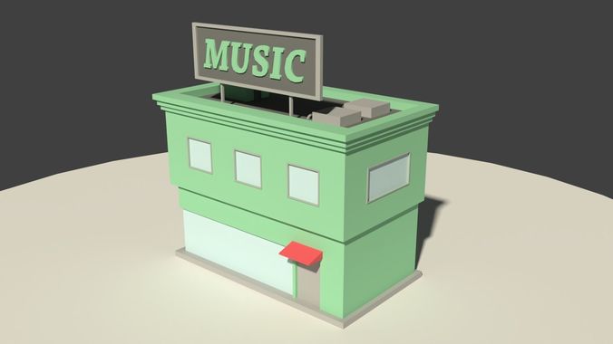 3D model Low Poly Music Store VR / AR / low-poly | CGTrader