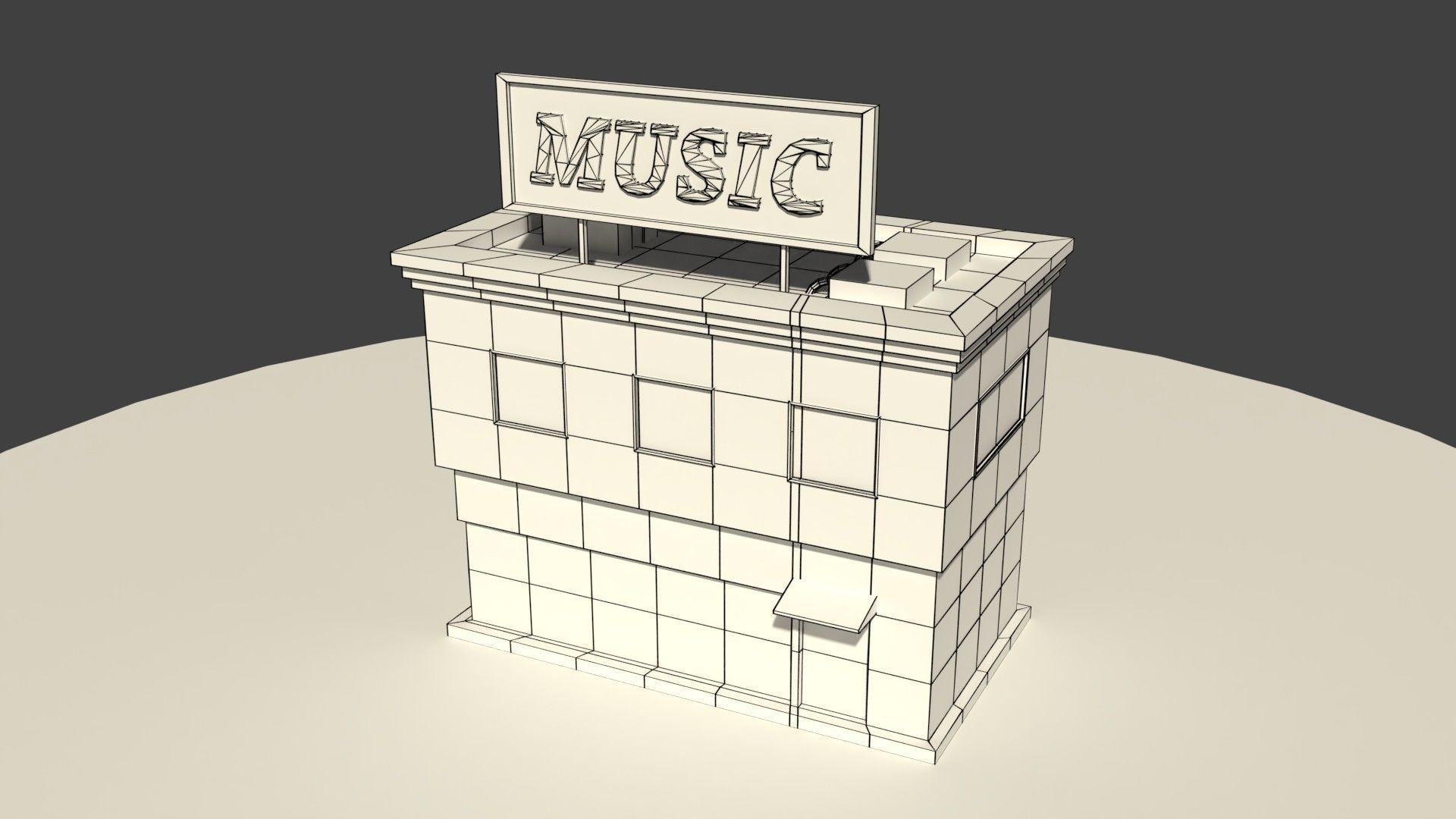 3D model Low Poly Music Store VR / AR / low-poly | CGTrader
