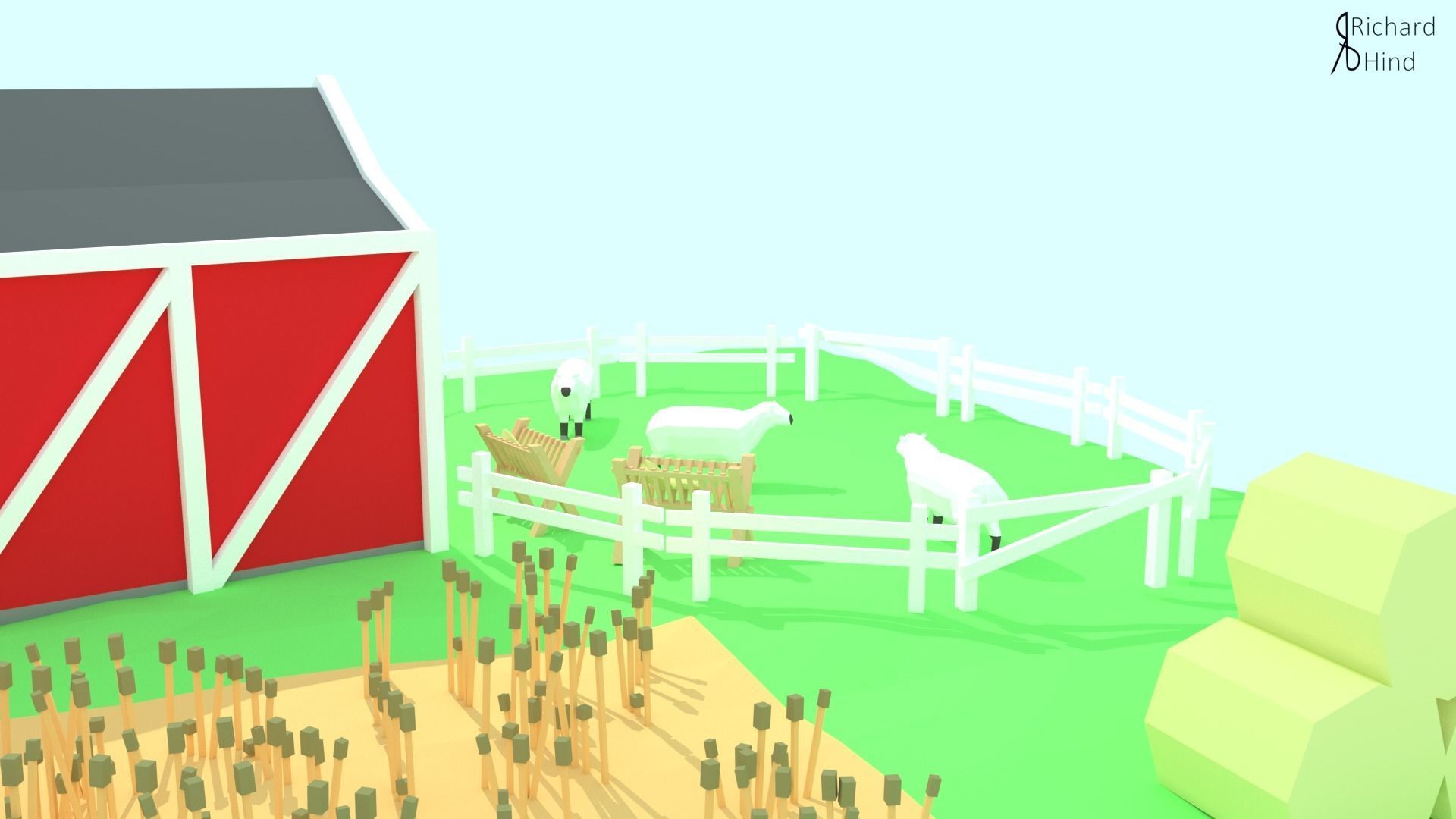 low poly farm by RICHARD HIND free VR / AR / low-poly 3D model | CGTrader