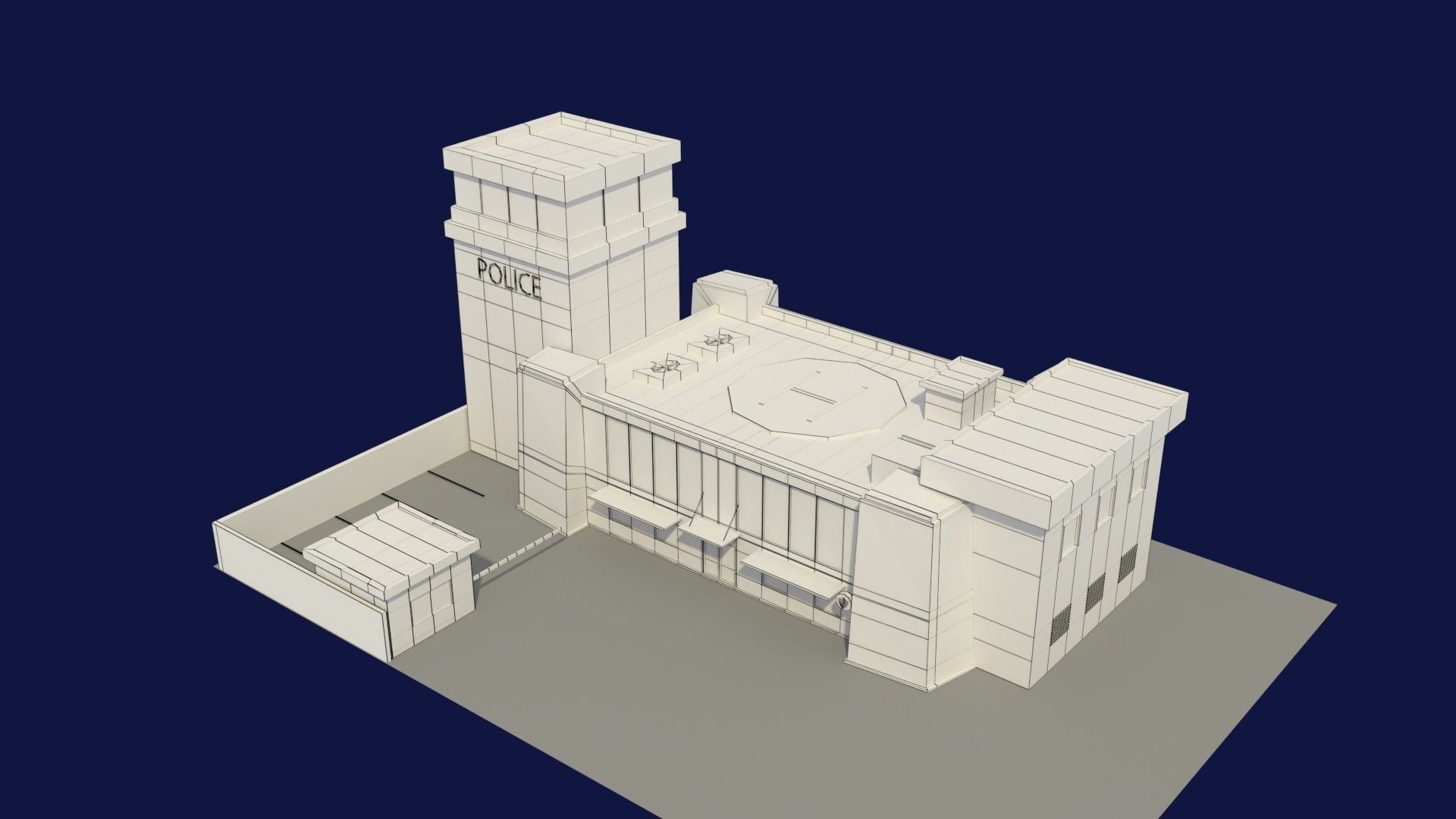 3D model Low Poly Police Station VR / AR / low-poly | CGTrader