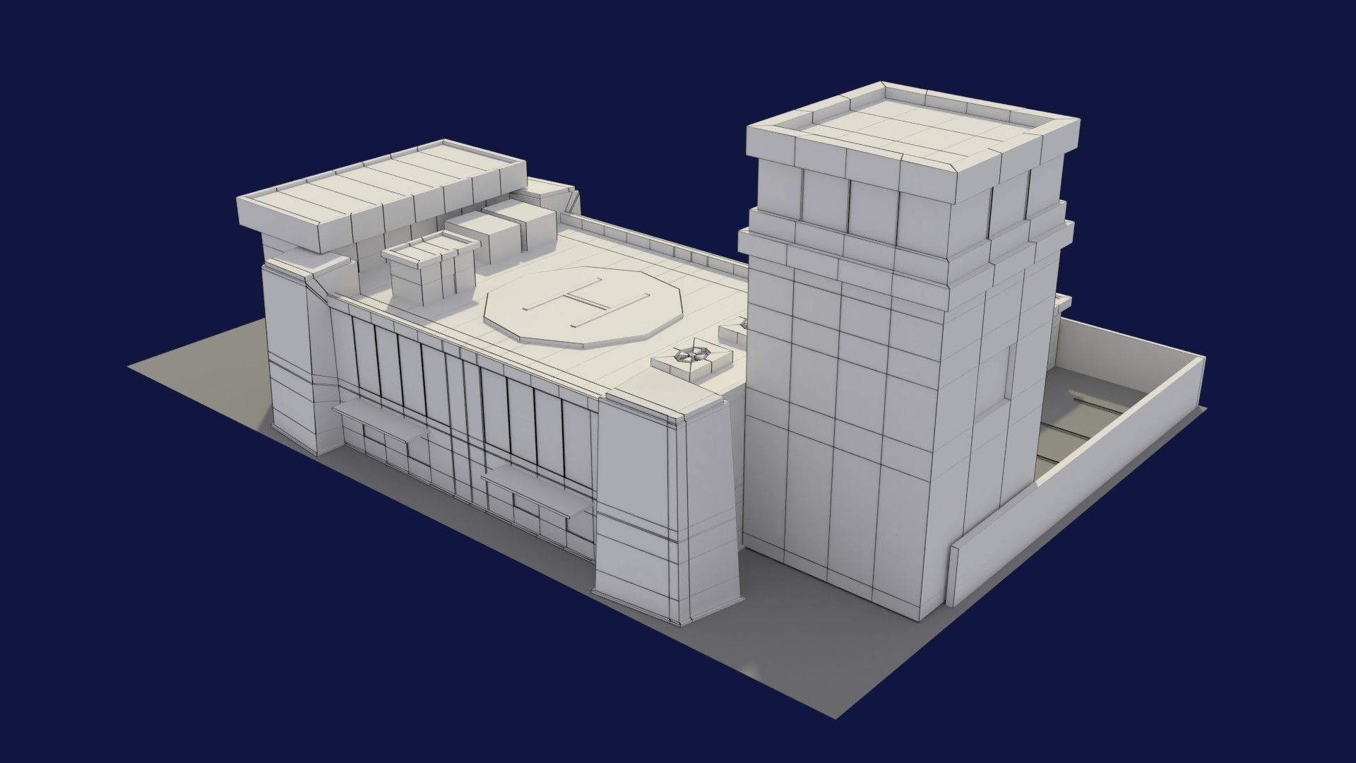 3D model Low Poly Police Station VR / AR / low-poly | CGTrader