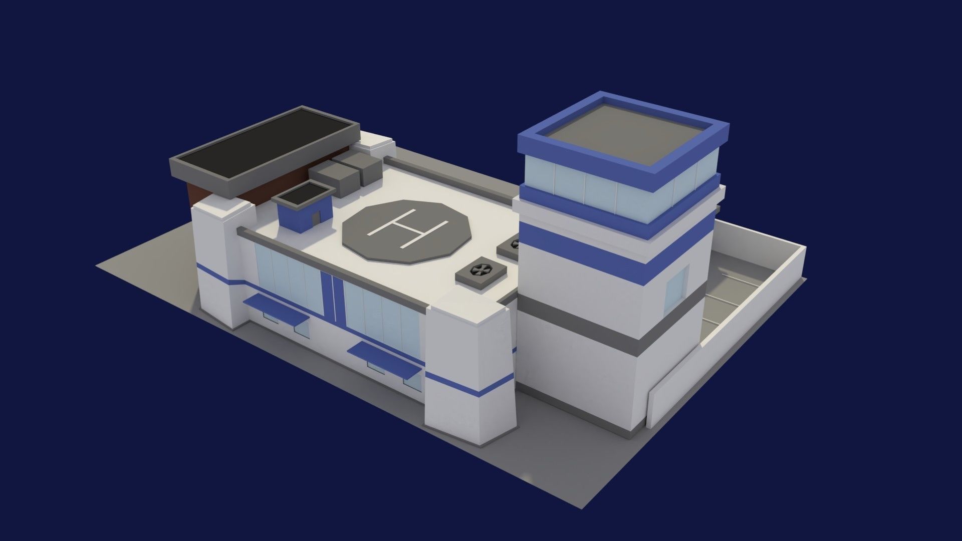 3D model Low Poly Police Station VR / AR / low-poly | CGTrader