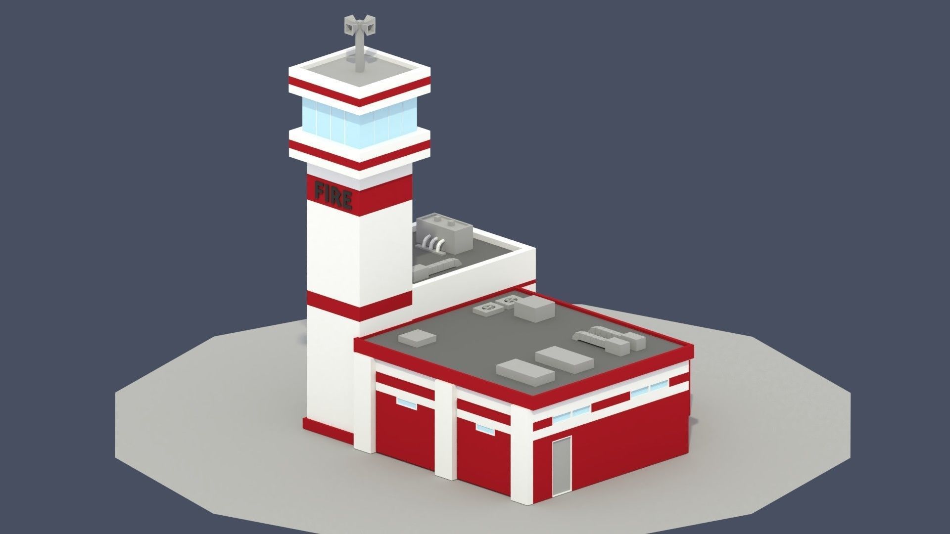 3D asset Low Poly Fire Department | CGTrader