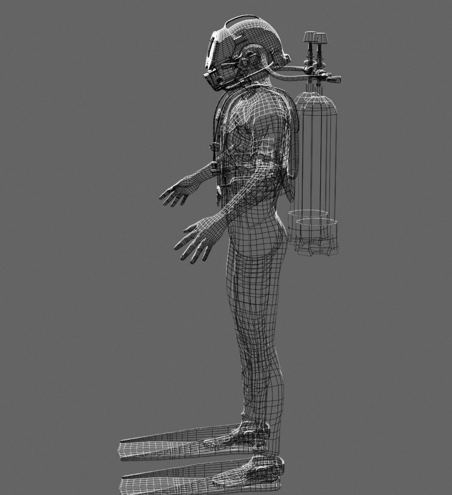 Scuba Diver Pro 3D model | CGTrader