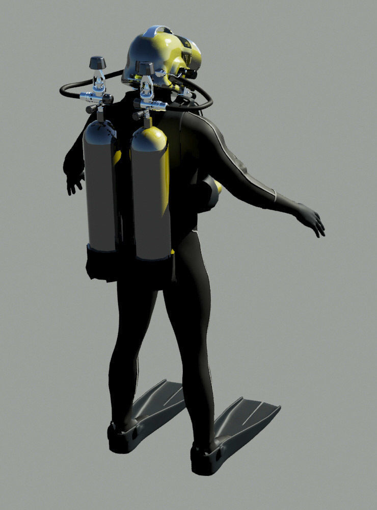 Scuba Diver Pro 3D model | CGTrader