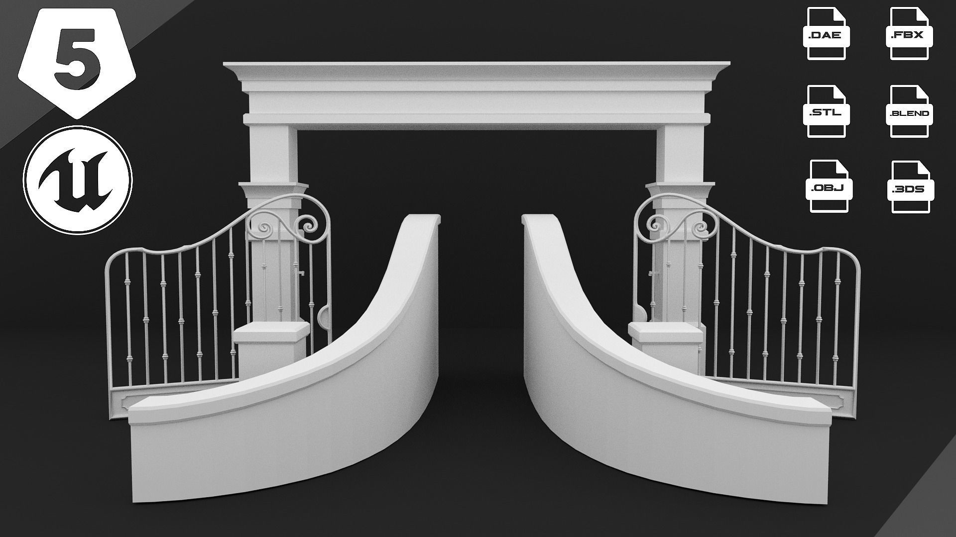 Classic Gate free 3D model | CGTrader
