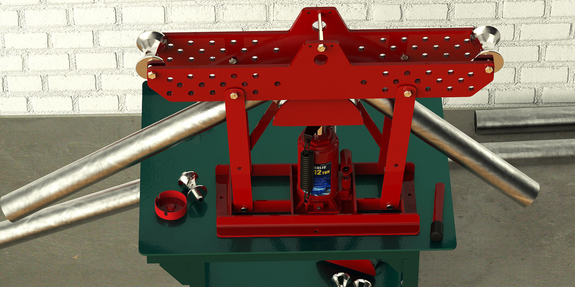 Bender machine with handle and poster free 3D model | CGTrader