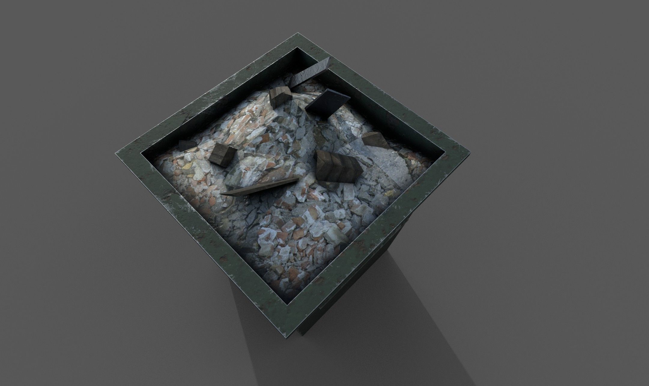 3D model Garbage scrap containers - PBR - lowpoly - set of 6 VR / AR ...