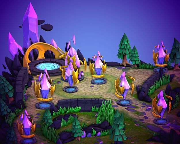 3D model Moba map Huge pack of assets and the map VR / AR / low-poly ...