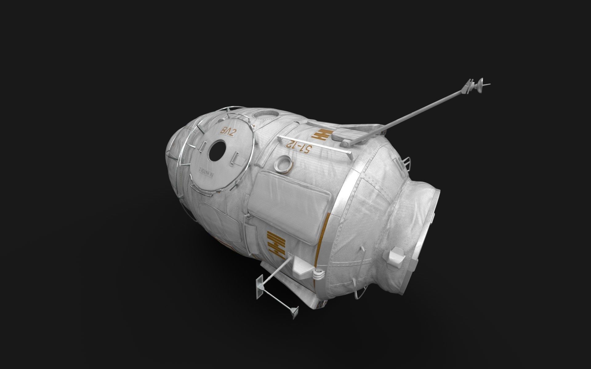 Docking Compartment PIRS Module on International Space Station 3D model ...