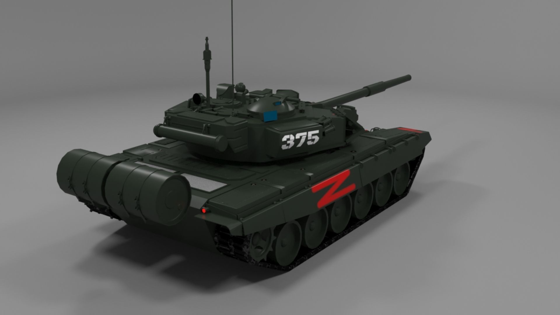 3D model Wagner PMC T90A Main Battle Tank with Iconic Red Z Marking VR / AR / low-poly | CGTrader