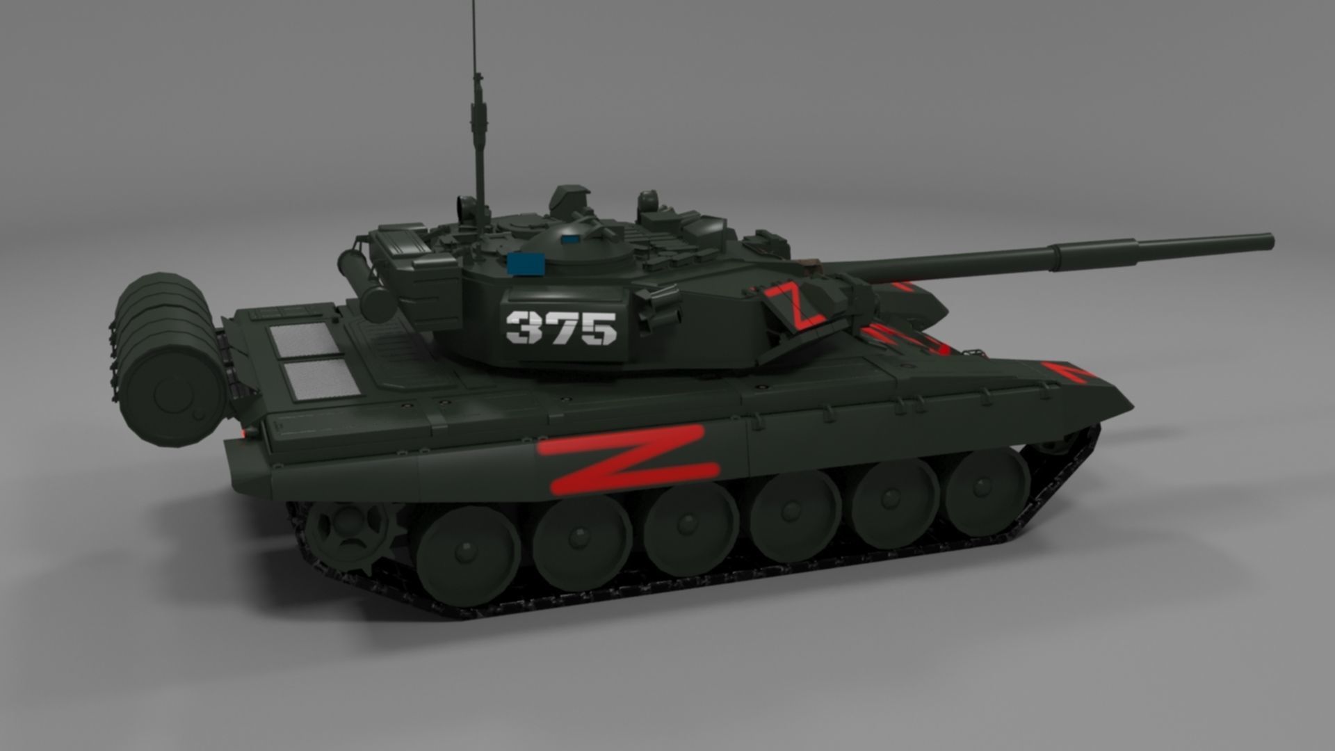 3D model Wagner PMC T90A Main Battle Tank with Iconic Red Z Marking VR / AR / low-poly | CGTrader